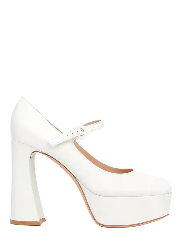 GIANVITO ROSSI Platform Buckle Pumps - White