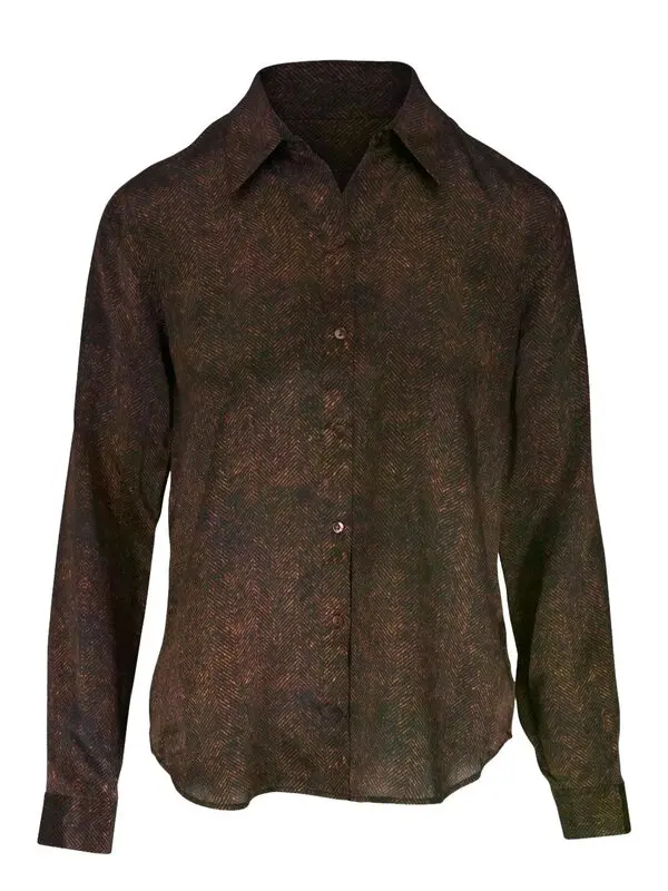 L'Agence Tyler Long Sleeve Shirt - Brown