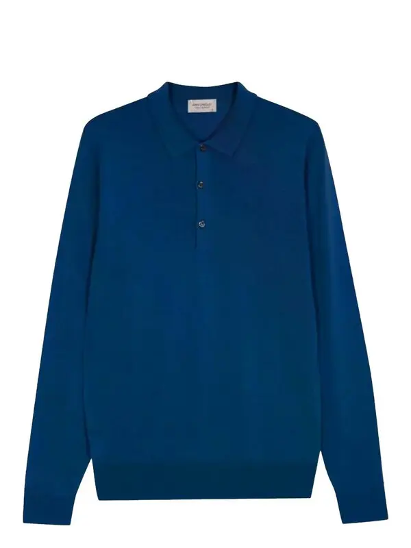 John Smedley Belper Long-sleeve Polo Shirt - Blue