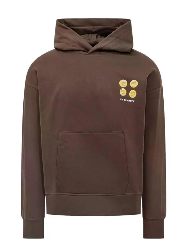 BARROW Graphic Print Hoodie - Brown