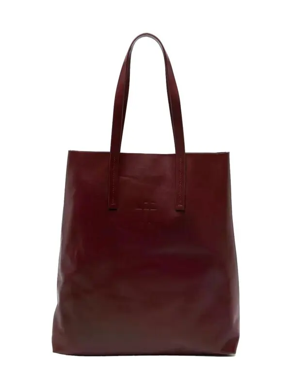 FORTE_FORTE Embossed Leather Tote Bag - Red