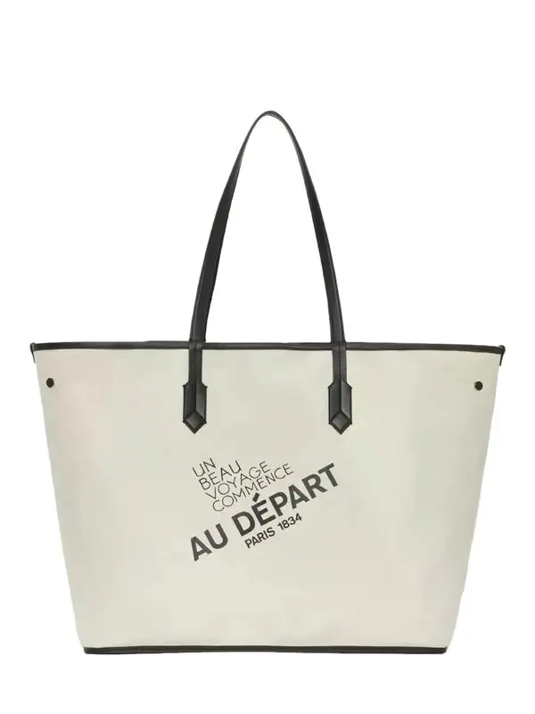 AU DEPART Geometric-print Tote Bag - Black