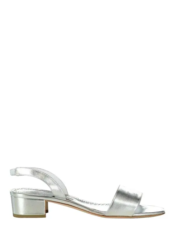 Manolo Blahnik 40mm Patopia Sandals - Silver