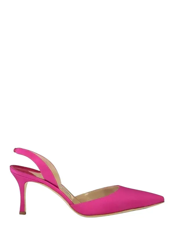 Manolo Blahnik 70mm Carolyne Slingback Satin Pumps - Pink