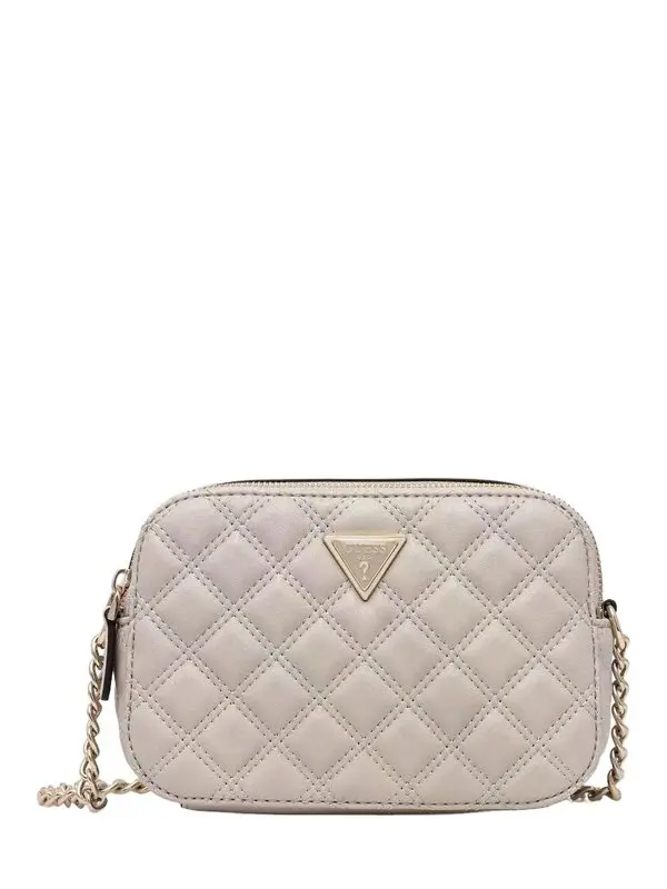 Guess Quilted Cross-body Bag With Chain Strap - Neutrals