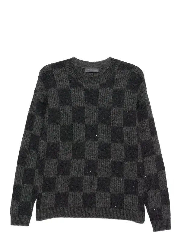 Lorena Antoniazzi Sequin-embellished Check Sweater - Black