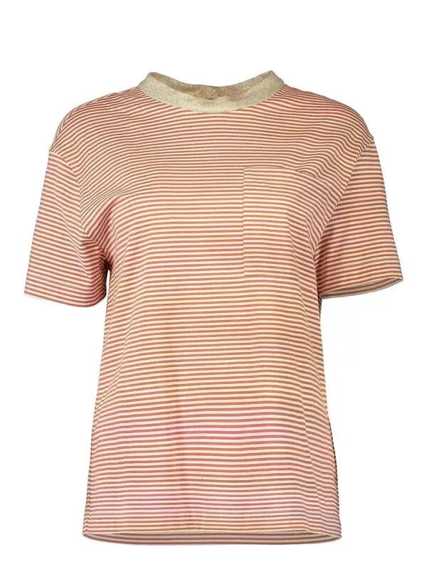 Brunello Cucinelli Striped T-shirt - Orange