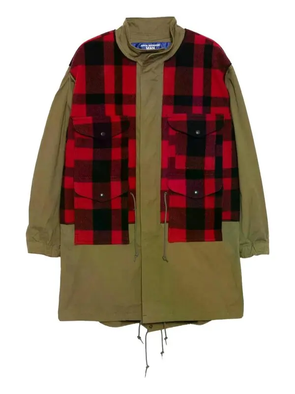 Junya Watanabe Checked Fishtail Parka - Red