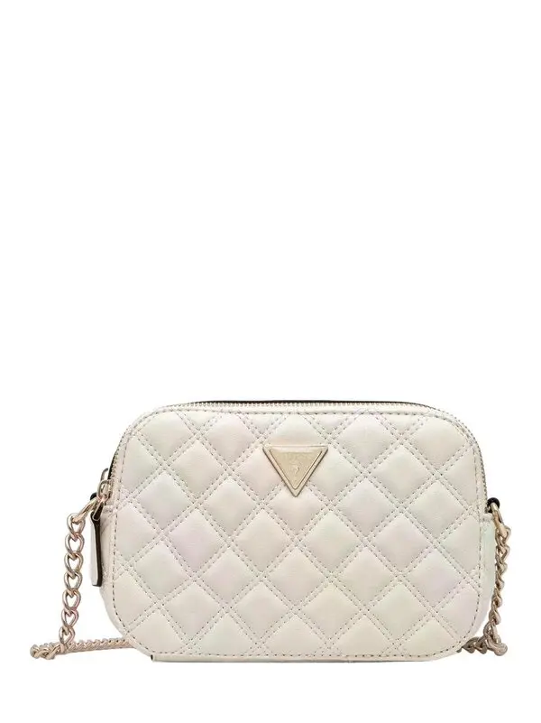 Guess Quilted Chain-strap Crossbody Bag - Neutrals
