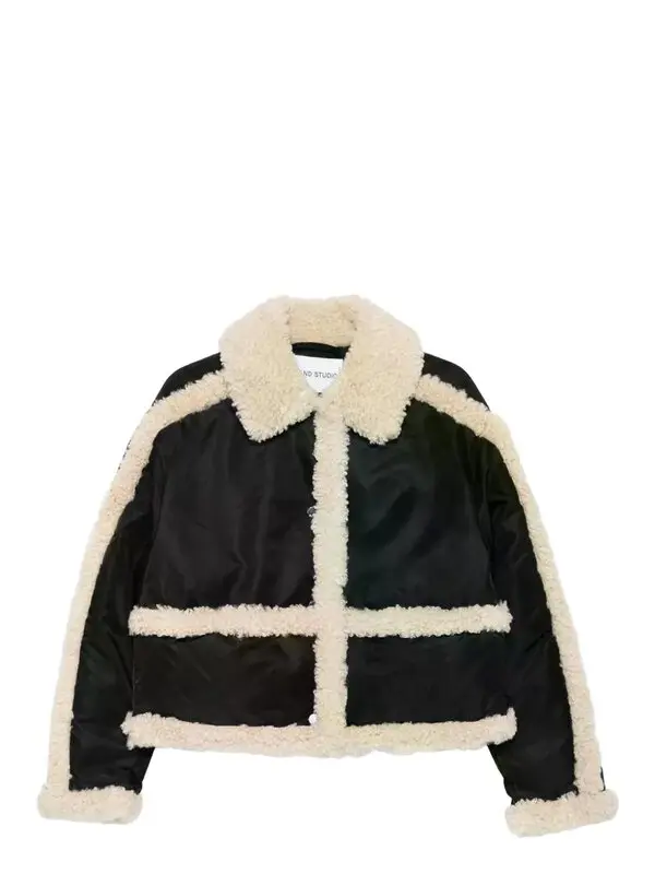 STAND STUDIO Faux Shearling-trim Jacket - Black