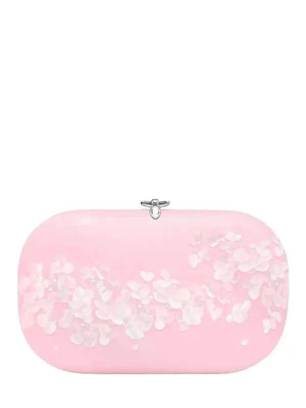 Jeffrey Levinson Elina Plus Floral-embellished Oval Clutch - Pink