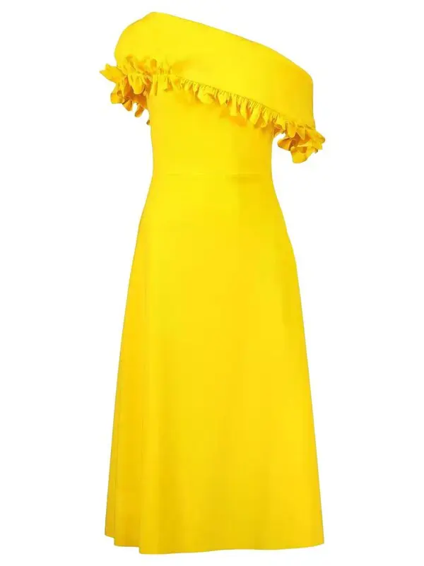 GRETA CONSTANTINE Lofiyah One-shoulder Ruffled Dress - Yellow