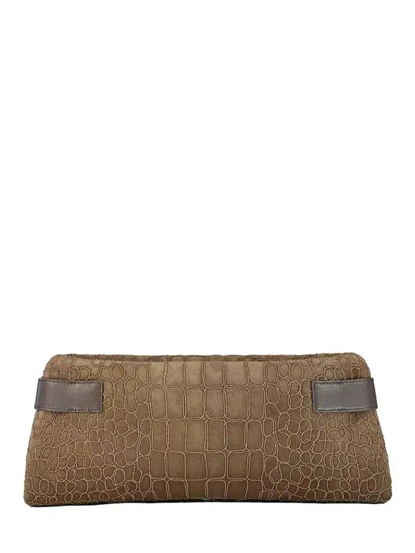 Brunello Cucinelli Crocodile-embossed Clutch Bag - Brown