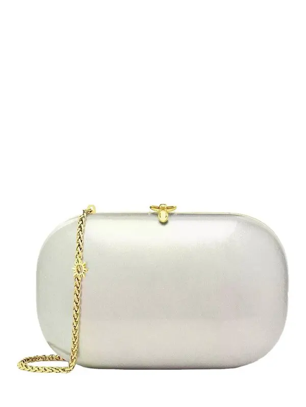 Jeffrey Levinson Elina Plus Oval Clasp Clutch - Silver