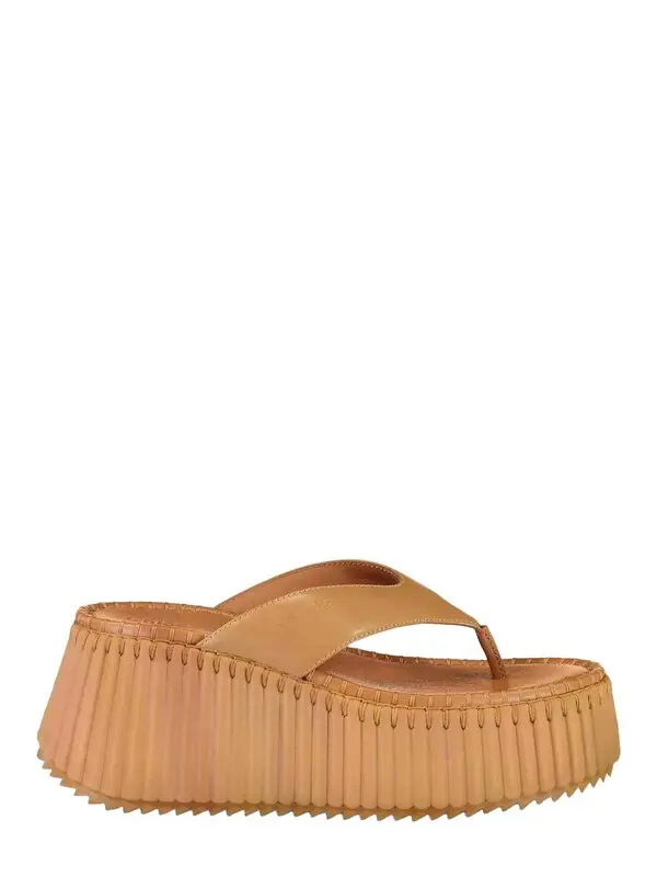 Chloé Platform Thong Sandals - Brown