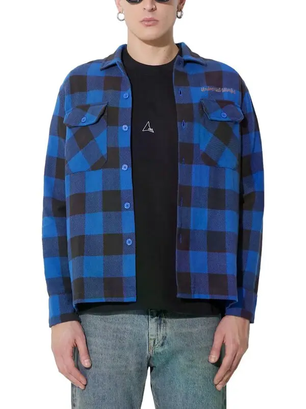 Universal Works Checked Long-sleeve Shirt - Blue