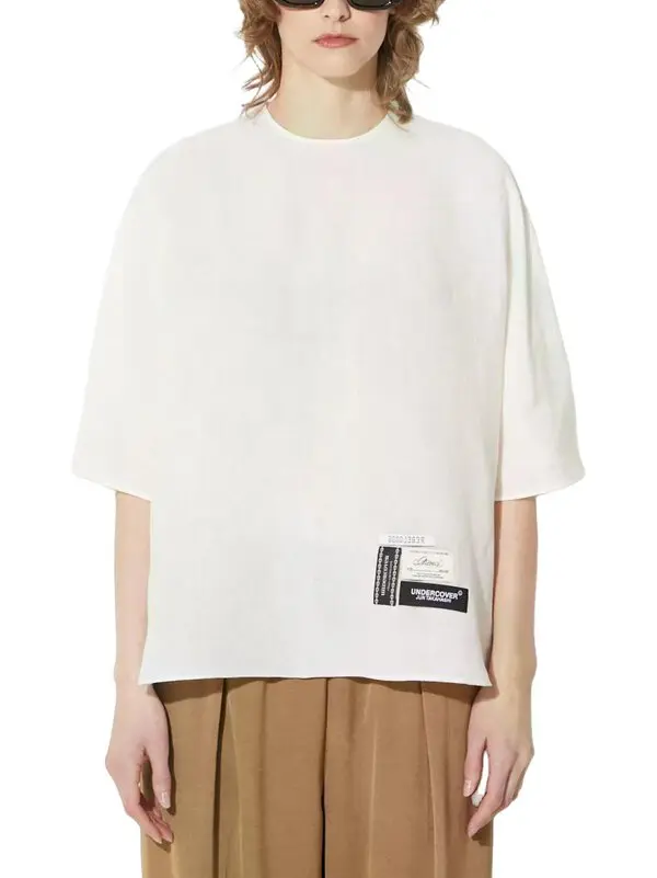 UNDERCOVERISM Short-sleeve Blouse With Label Detail - White