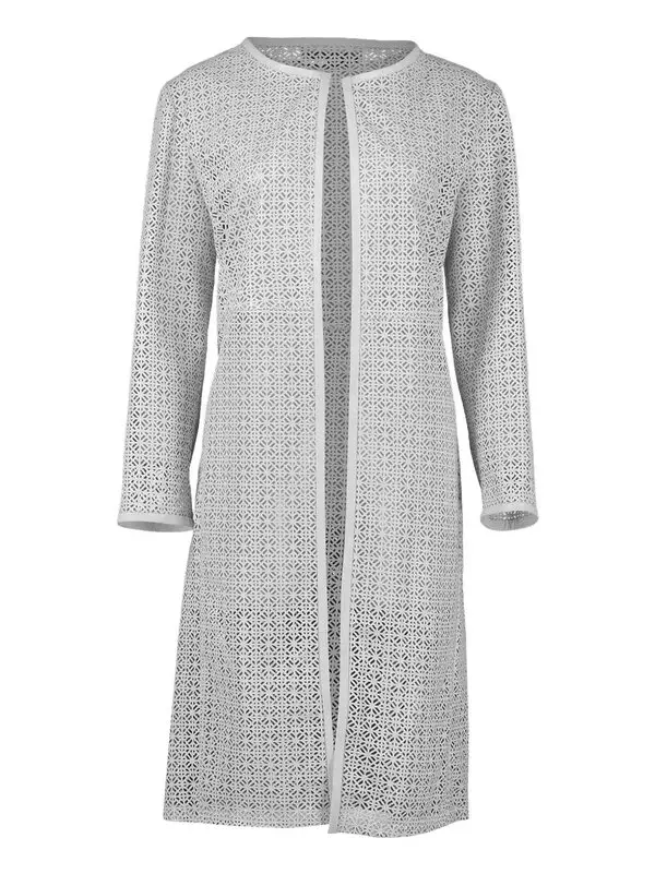 SUSAN BENDER Laser-cut Duster Coat - White