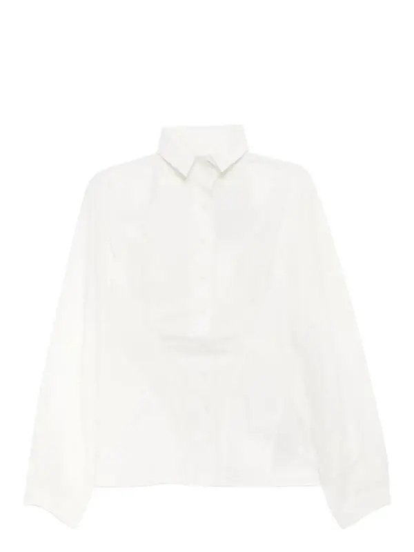 YEHUAFAN Cotton Long Sleeve Shirt - White