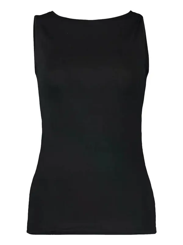 Majestic Filatures Crew-neck Sleeveless Tank Top - Black