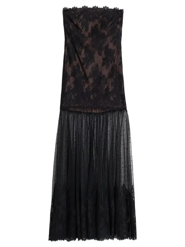 Retrofete Vespera Strapless Lace Dress - Black