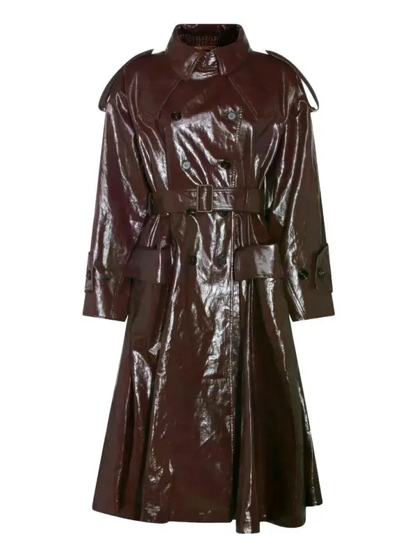 Chloé Belted Buttoned Coat - Purple
