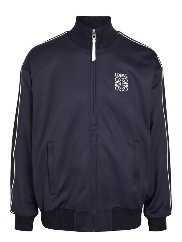Loewe Anagram-embroidered Jersey Track Jacket - Navy