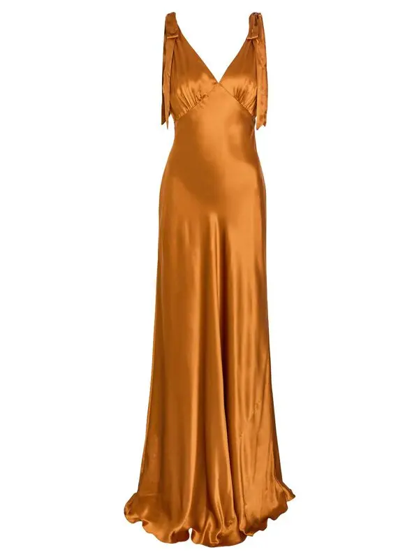 REFORMATION Pernille Silk Gown - Copper