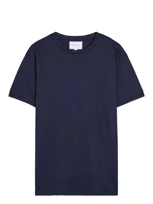 RAITH Luxe Mercerised Cotton T-shirt - Navy