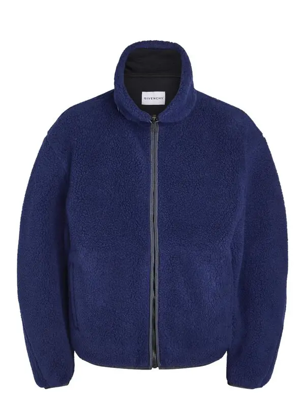 Givenchy Logo-appliquéd Fleece Jacket - Blue
