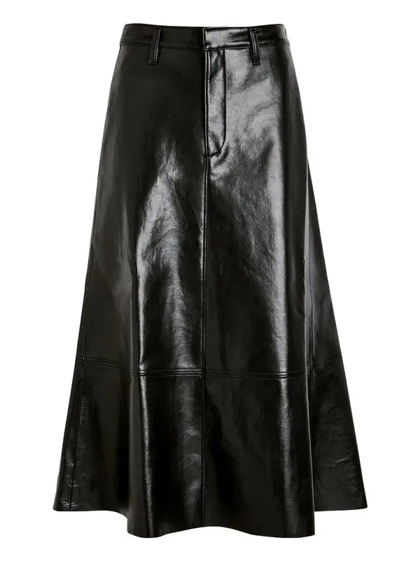 Citizens Of Humanity Cassia Leather Midi Skirt - Black