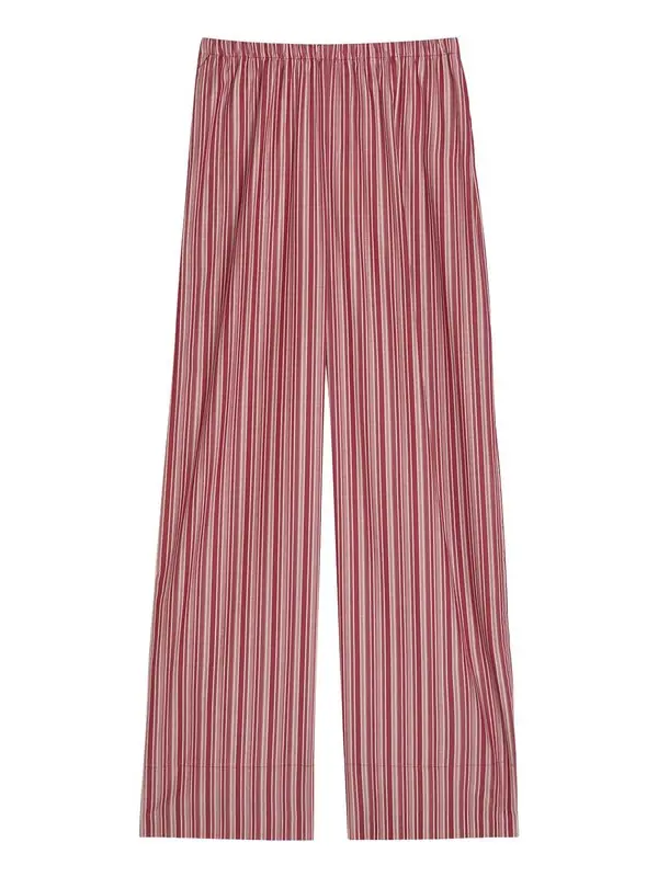 Faithfull The Brand Tone Striped Straight-leg Cotton Trousers - Red