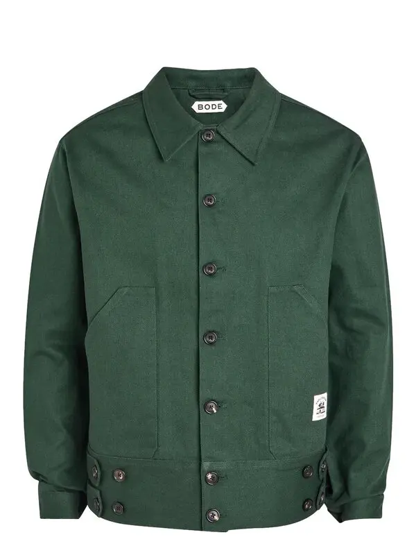 BODE Knolly Brook Side Canvas Jacket - Dark Green