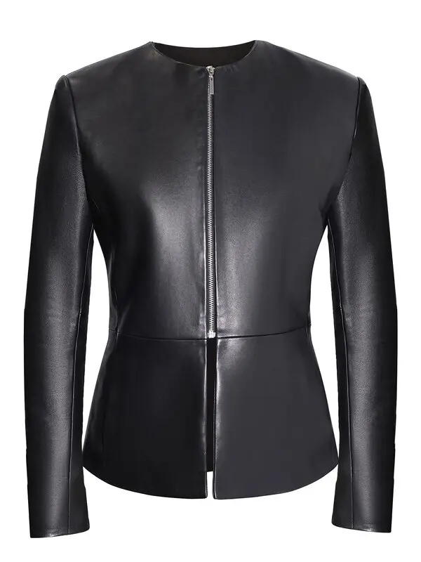 KALLMEYER Tilda Leather Collarless Jacket - Black