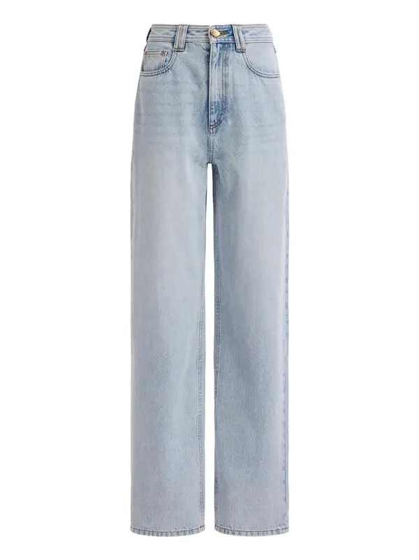 Aje Elliot High-rise Straight-leg Jeans - Light Wash