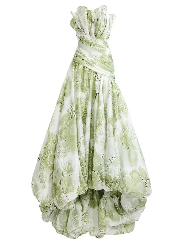 Aje Reflector Floral Gown - Olive