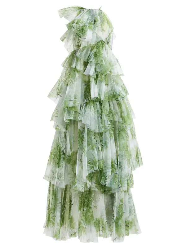 Aje Westlyn Pleated Organza Gown - Olive