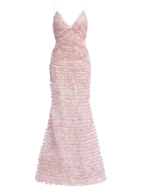 Aje Amaris Ruffled Gown - Pink