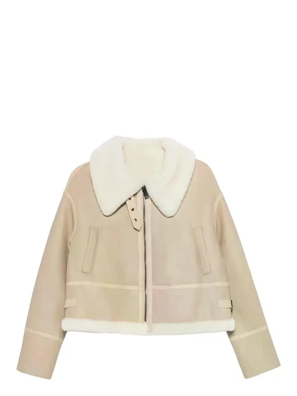 LISKA Shearling Belted Jacket - Neutrals