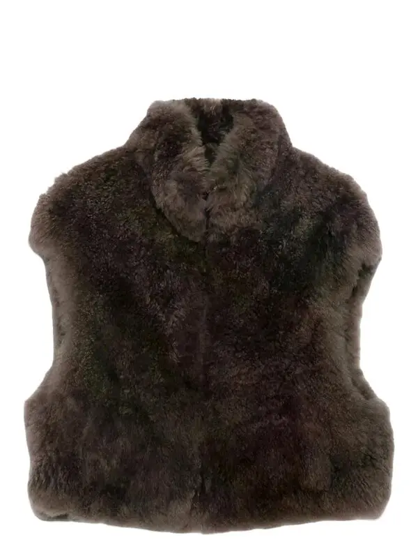 LISKA Goat-fur Gilet - Grey