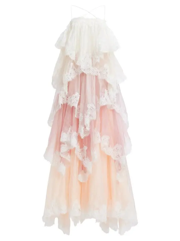 Aje Ophelia Lace-trimmed Gown - Multi
