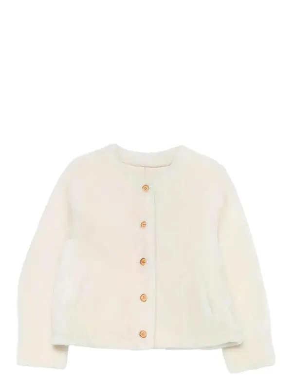 LISKA Faux-fur Buttoned Jacket - White
