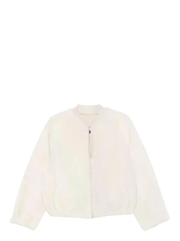 LISKA Lamb Shearling Zip-front Bomber Jacket - White
