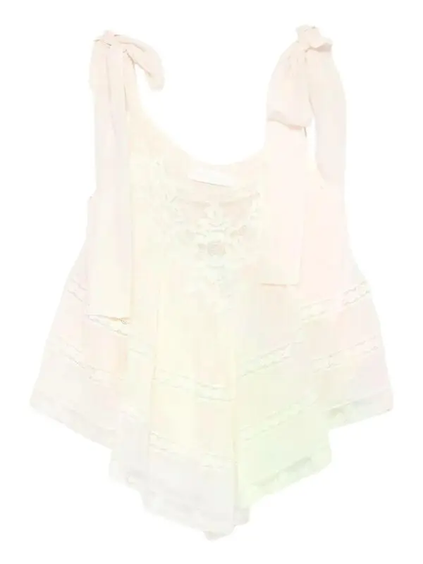 Zimmermann Tie-shoulder Lace Top - Neutrals
