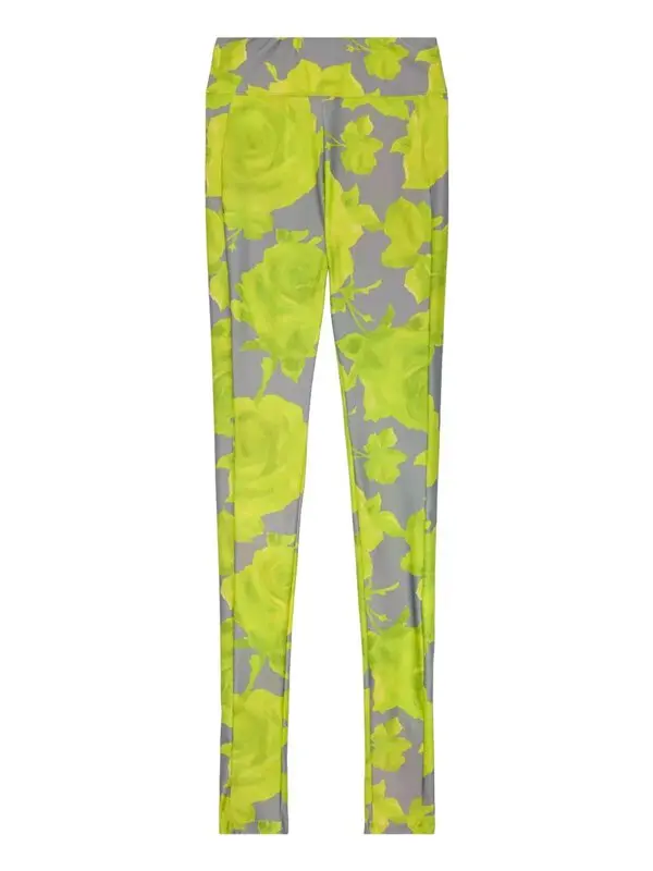 MSGM Floral-print Split-hem Trousers - Grey
