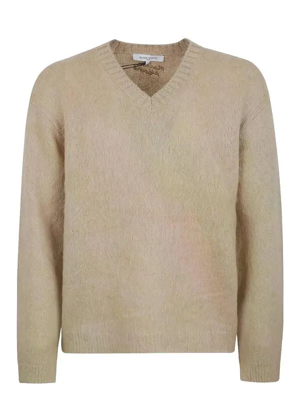 Maison Kitsuné V-neck Wool Sweater - Neutrals