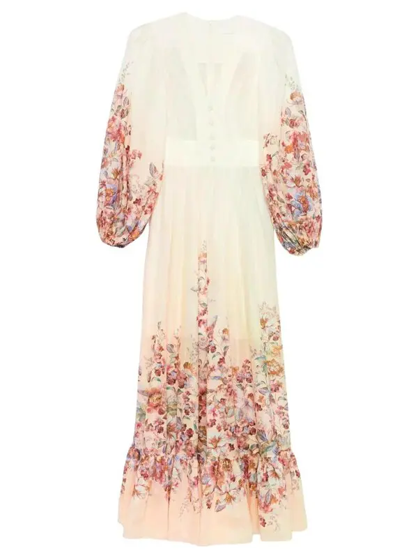 Zimmermann Floral Button Maxi Dress - Neutrals