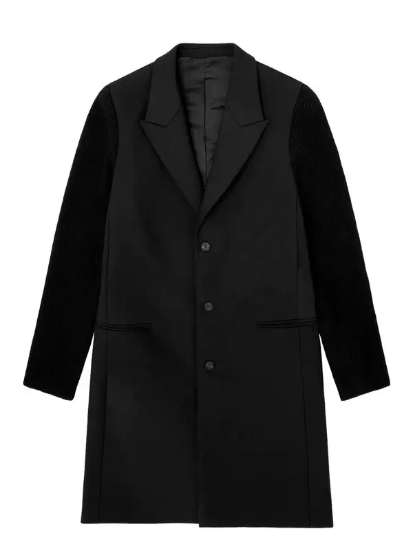 Diesel Long-sleeve Single-breasted Coat - Black