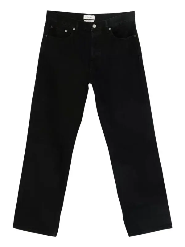 FRAME Pocketed Denim Straight-leg Jeans - Black