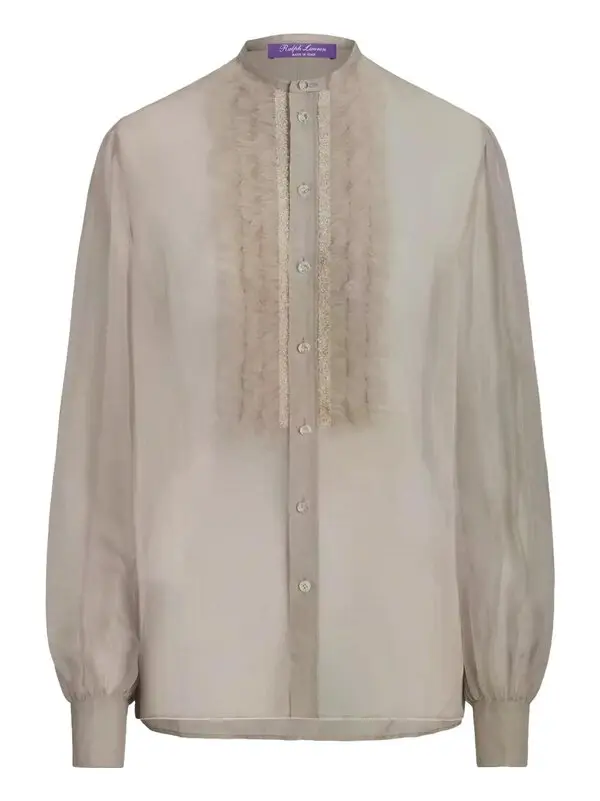 Ralph Lauren Silk-blend Button-down Shirt - Neutrals